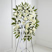 Exquisite Tribute Standing Spray-White Ribbon–Antonio Flowers & Gifts