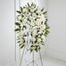 Exquisite Tribute Standing Spray-White Ribbon–Antonio Flowers & Gifts