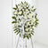 Exquisite Tribute Standing Spray-White Ribbon – green, white flower ...
